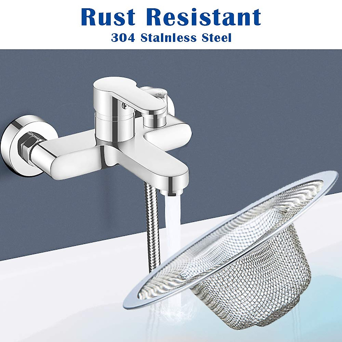 2 Pcs Heavy Duty Stainless Steel Slop Basket Filter Trap, 3.54" Top / 1.65" Mesh Metal Sink Strainer, Perfect for Kitchen Sink/Bathroom Bathtub RV Wash Basin Floor Drain Balcony Drain Hole