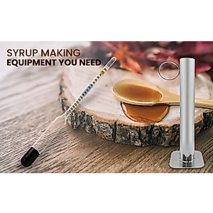Tap My Trees Maple Syrup Hydrometer - Tap My Trees Sap Hydrometer Test Cup Kit -Maple Sugaring Equipment - Stainless Steel Hydrometer Test Jar - Maple Sugaring Starter Kit - Maple Syrup Taps