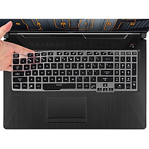 Keyboard Cover for ASUS TUF Gaming F15 FX506LH / TUF Gaming A15 TUF506IU-ES74 TUF506IV-AS76 FA506IH-AS53, ASUS TUF Gaming F17 A17 TUF706IU FX706LI-ES53 RS53 FX706HC FX706HE Laptop Keyboard Skin, Black