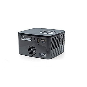AAXA P7 Mini Projector with Battery, Native 1080P Resolution, 30,000 Hours LED Portable Projector, BT 4.0, Onboard Media Player, for Business and Home Theater