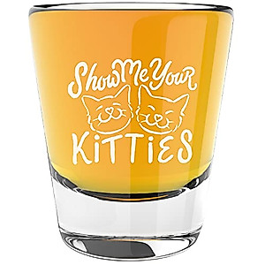 LitGifts Funny Cat Shot Glass, Cat Lover Gifts for Women or Men, Cat Themed Gifts for Cat Mom or Cat Dad, Kitty Gifts for Cat Owners, 1.75 Ounce White