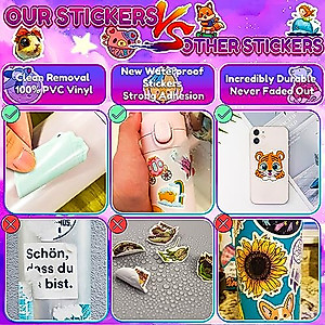 1000Pcs Cute Stickers for Kids, Water Bottle Stickers Vinyl Waterproof Stickers for Laptop Scrapbook Skateboard Cute Kawaii Sticker Packs for Teens Kids Girls