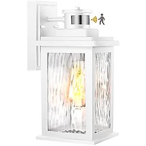 VIANIS Motion Sensor Outdoor Lights, White Dusk to Dawn Outdoor Lighting Wall Mount, Aluminum Waterproof Modern Exterior Garage Lights, Outdoor Lanterns for Front Porch Patio, Entryway, Front Door…