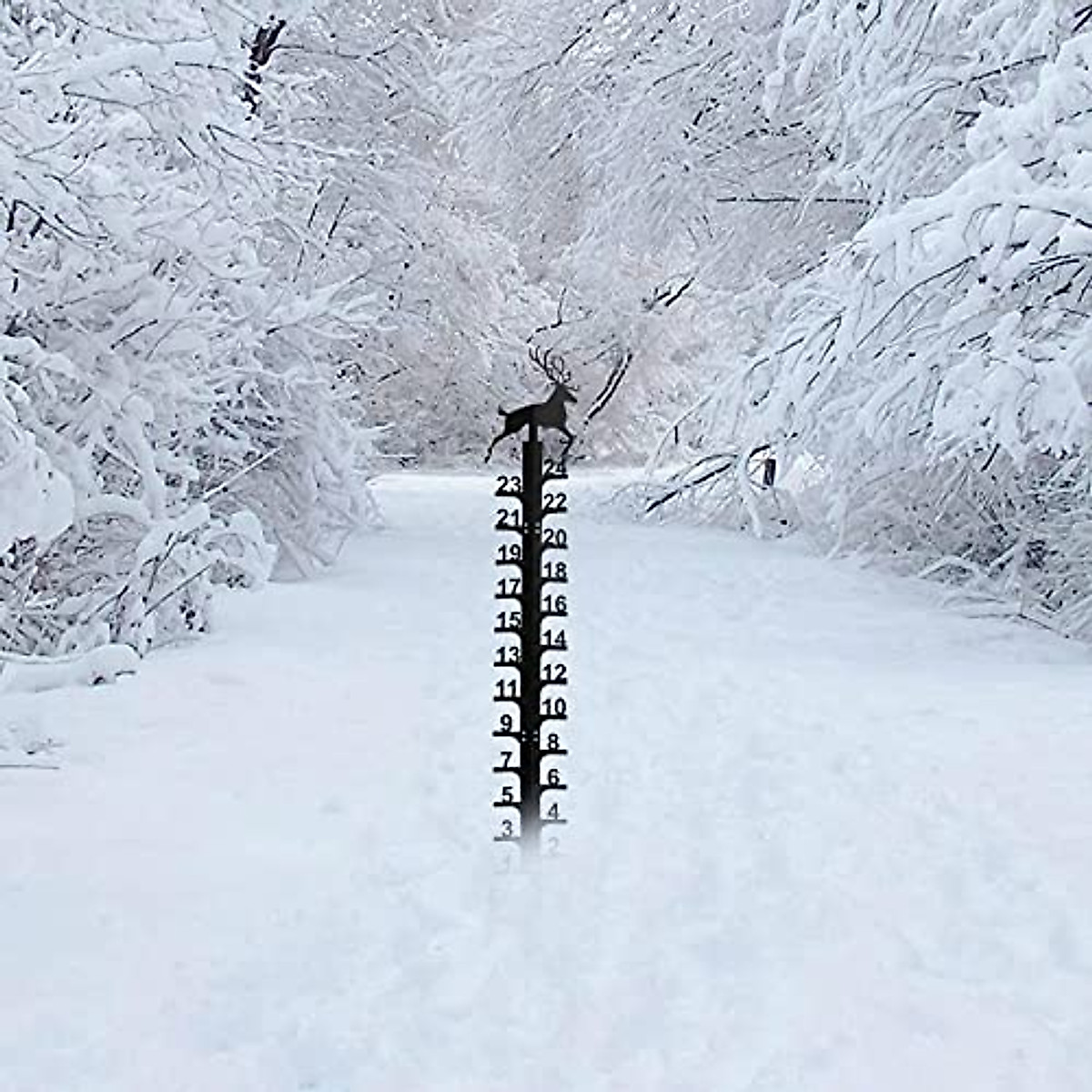 Snowflake Snow Meter Snowmobile Snow Meter Metal Snow Measuring Ruler Outdoor Garden Decoration