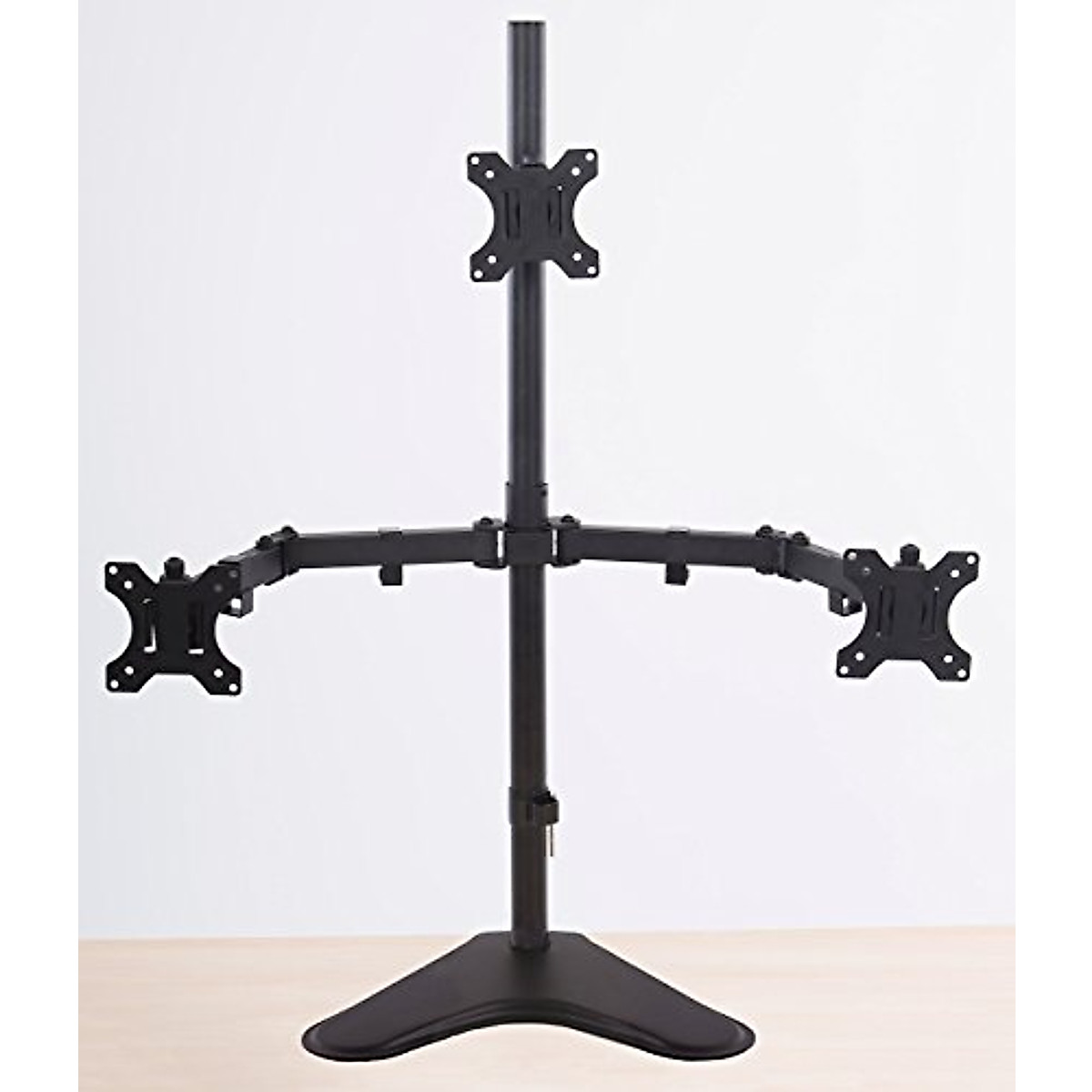 Stand Steady Triple Monitor Desk Stand with Tabletop Base, for Home or Office Use, Height Adjustable Computer Monitor Stand with Full Articulation VESA Mounts, Fits Most LCD/LED Monitors 13-32 Inches