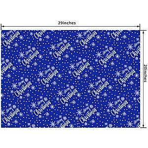 PlandRichW Christmas Wrapping Paper Folded 12 Sheets for Kids Boys Girls Man Women,Blue and White Snowmen Snowflakes Merry Christmas Deer,Image Arts Blue Holiday Wrapping Paper Each 20" X 29"