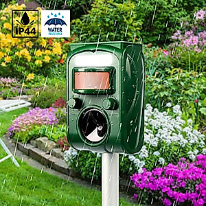 Solar Animal Repeller 2-Pack, Outdoor Waterproof with Motion Detevtor, Cat Deer Repeller, Drive Away Dog -Cat -Squirrel -Skunk -Rabbit -Rodent -Fox -Coyotes -Rat