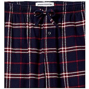 Amazon Essentials Men's Flannel Pajama Pant (Available in Big & Tall), Navy/Red, Plaid, Large