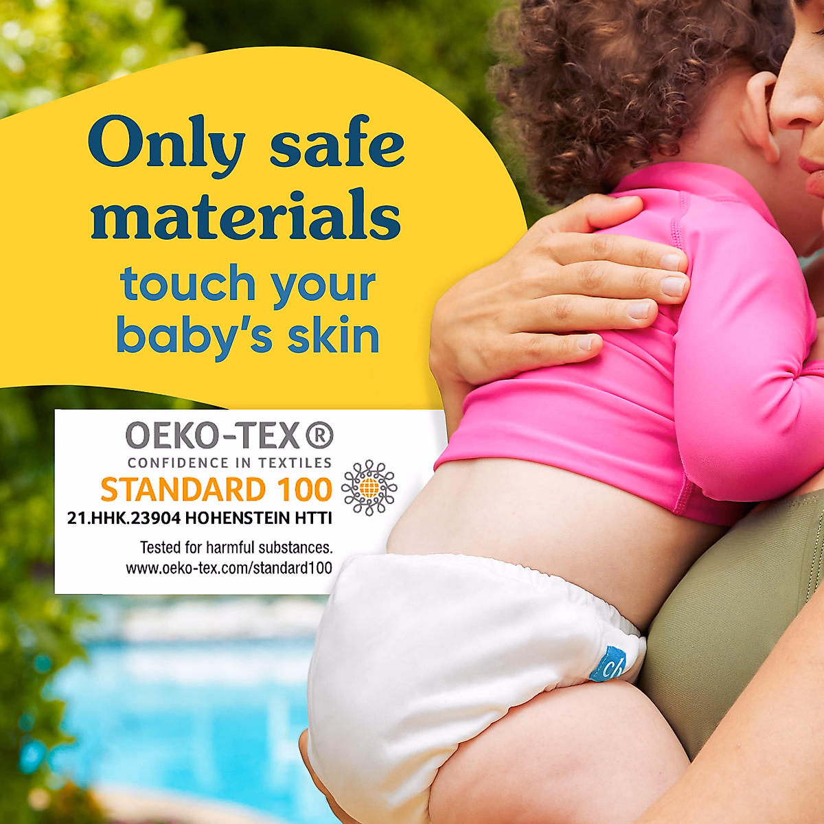 Charlie Banana Reusable Swim Diaper, Washable, Adjustable Drawstring for Baby Girls Boys, Soft and Snug Waterproof Fit to Prevent Leaks - Seally, Size S (12-20 lbs.)