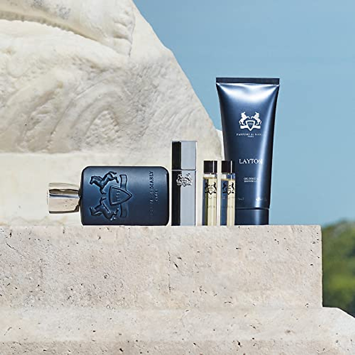 PARFUMS de MARLY - Layton - Travel Set - 3 x 0.35 Fl Oz - Eau De Parfum for Men - Top Notes Apple, Bergamot, Lavender - Heart Notes Jasmine, Violet, Geranium - Base Notes Vanilla, Pepper - 3 x 10ml