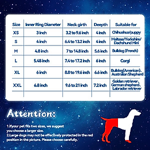 BALAPET Adjustable Soft Dog Cone Pet Recovery Collar for Dogs After Surgery Glow in The Dark Design Protective Elizabethan Collar Not Block Vision Fit for Dogs Recovery and Stop Licking(S)