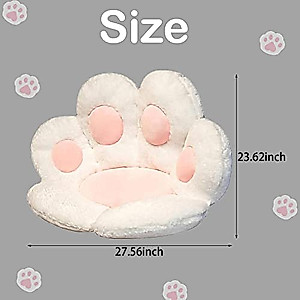 Cute Seat Cushion Cat Paw Shape Lazy Sofa, Bear's Paw Office Chair Cushion,Office Cozy Warm Seat Pillow,Plush Sofa Cushion Home Decoration, Skin-Friendly Floor Mat Specially Designed for Home White