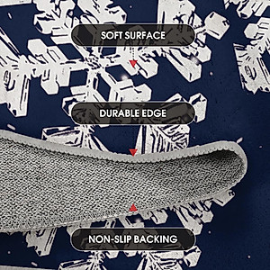 Artoid Mode Navy Blue Snowflakes Christmas Area Rug, Xmas Winter Home Decor Low-Profile Washable Area Rugs for Entryway Bedroom Living Room Laundry Room Indoor 5x7 Feet