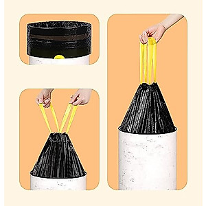 100 Count Drawstring Trash Bags, Jixik 4 Gallon Thickened Garbage Bags 17.7" x 19.7" Unscented Trash Bags for Kitchen, Bathroom, Office Waste Bin Liners