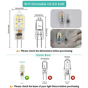 Amazing power G4 LED Bulb, 12V Bi Pin Base Bulb, NOT Dimmable G4 20W Light Bulb Equivalent, Warm White 3000K, 5-Pack