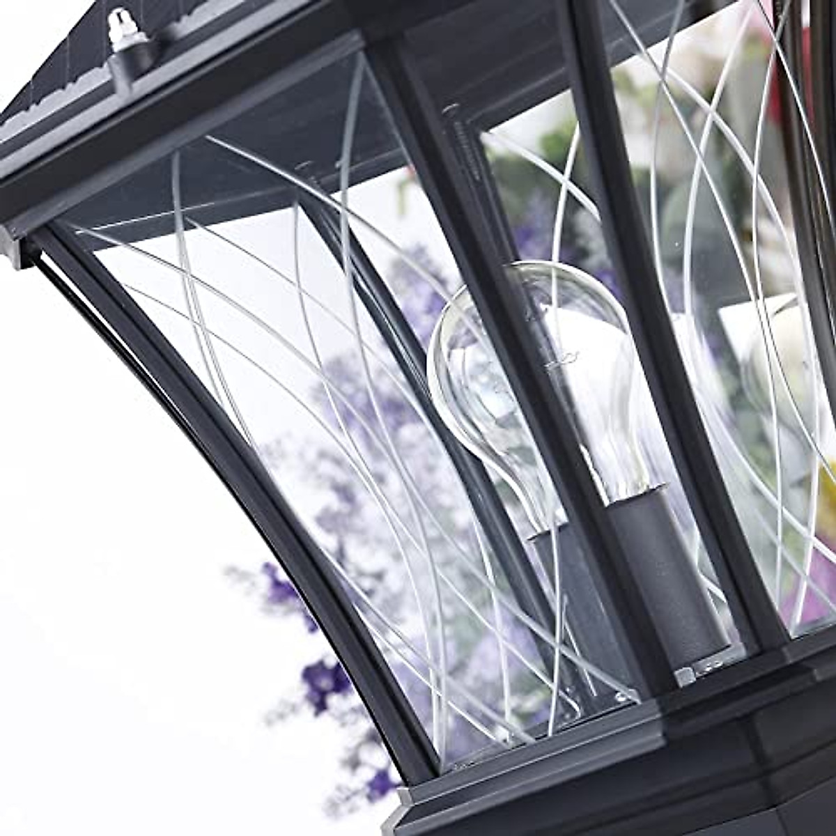 MODEBHD Continental Victoria 1-Light Glass Lantern European Column Lamp Outdoor Table Lamp Modern Simple Aluminum Waterproof Street Post Light E27 Decoration Illumination Bollard Lamps