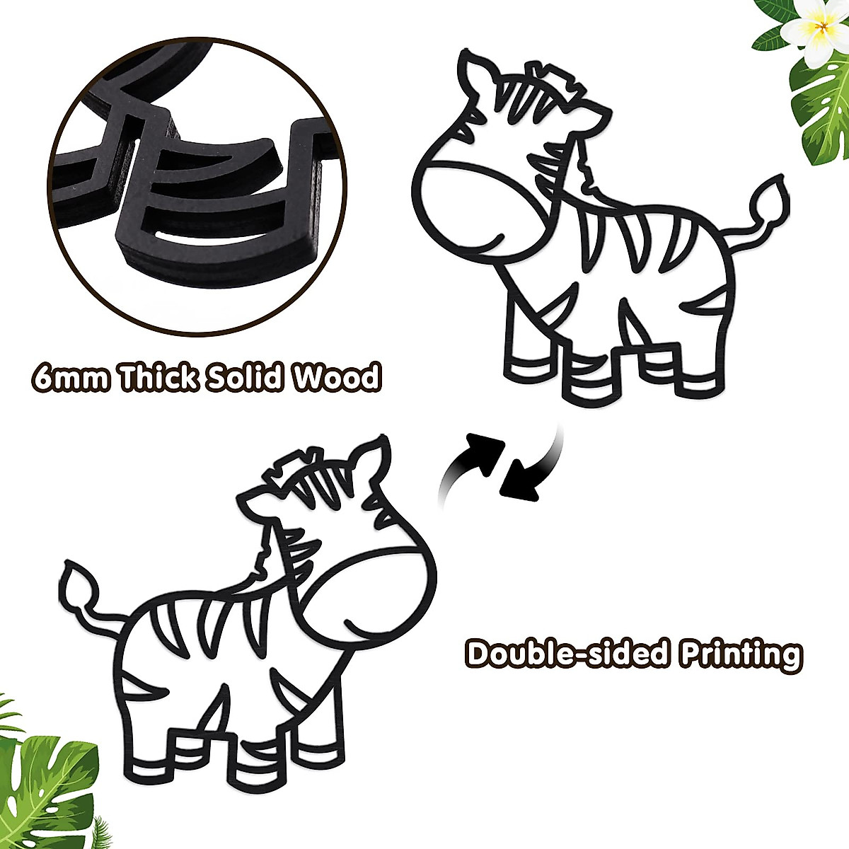 Safari Nursery Decor Jungle Theme Animals Woodland Baby Room Decor Neutral for Girls Boys Kids Nursery Wall Art for Bedroom Playroom Toddler Classroom Decorations (Lion Giraffe Elephant Zebra Rhino)