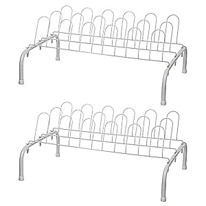 ClosetMaid 1039 Heavy Duty Lightweight 9 Pair Freestanding Wire Shoe Rack Organizer for Closet, Hallway, or Entryway, White (2 Pack)