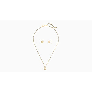 Kate Spade Pendant Necklace And Earrings Boxed Gift Set (Spot the Spade Gold)
