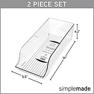 SIMPLEMADE Drink Container for Refrigerator, Can Dispenser Rack, Clear Pop Holder for Refrigerator and Freezer, Multipurpose Pop Can Organizer for Kitchen, Office, Bathroom