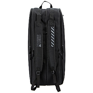 Wilson Night Session Tour 12PK Racket Bag Racket, Adult Unisex, Black/Reflective/ (Multicoloured), One Size, Black/Reflective/ (Multicolor), One Size, Sport