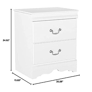Signature Design by Ashley Anarasia Traditional Children's 2 Drawer Nightstand, White