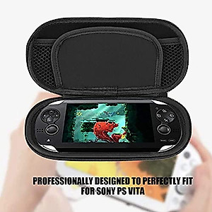 ELIATER Playstation Vita Carring Case Portable Travel Pouch Cover Zipper Bag Compatible for Sony PSVita 1000 2000 Game Console (Black)