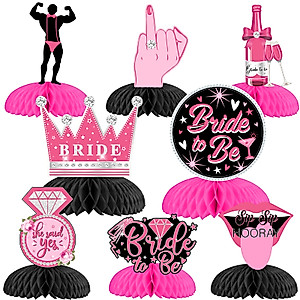 Bachelorette Honeycomb Centerpieces, Black Rose Funny Bachelorette Party Decorations for Naughty Bridal Shower - Bride to Be Table Toppers for Women Bachelor Party Supplies