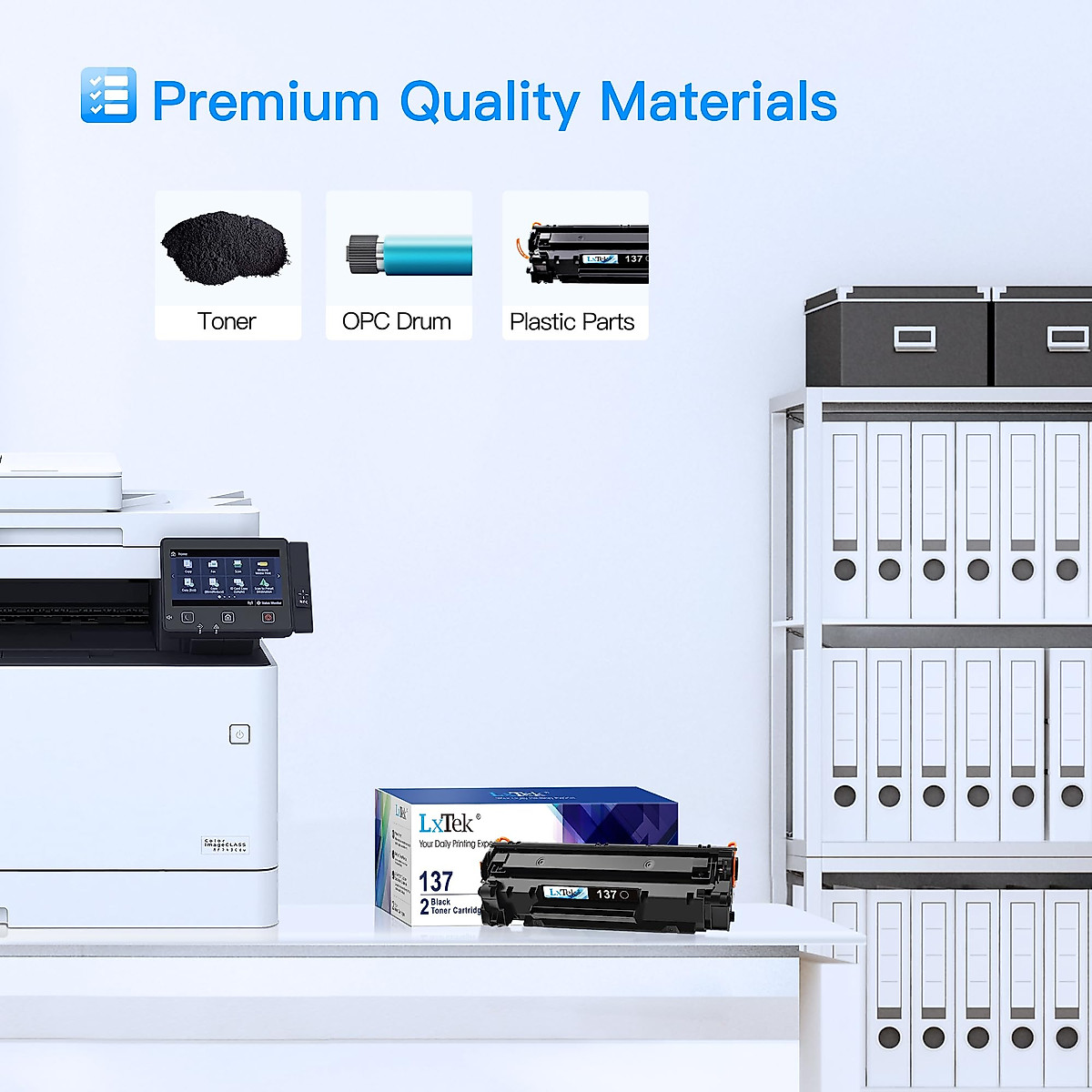 LxTek Compatible Toner Cartridge Replacement for Canon 137 Toner cartridg CRG137 CRG 137 9435B001AA to use with imageclass d570 mf236n mf232w mf216n mf244dw mf242dw mf232w ,2 Black