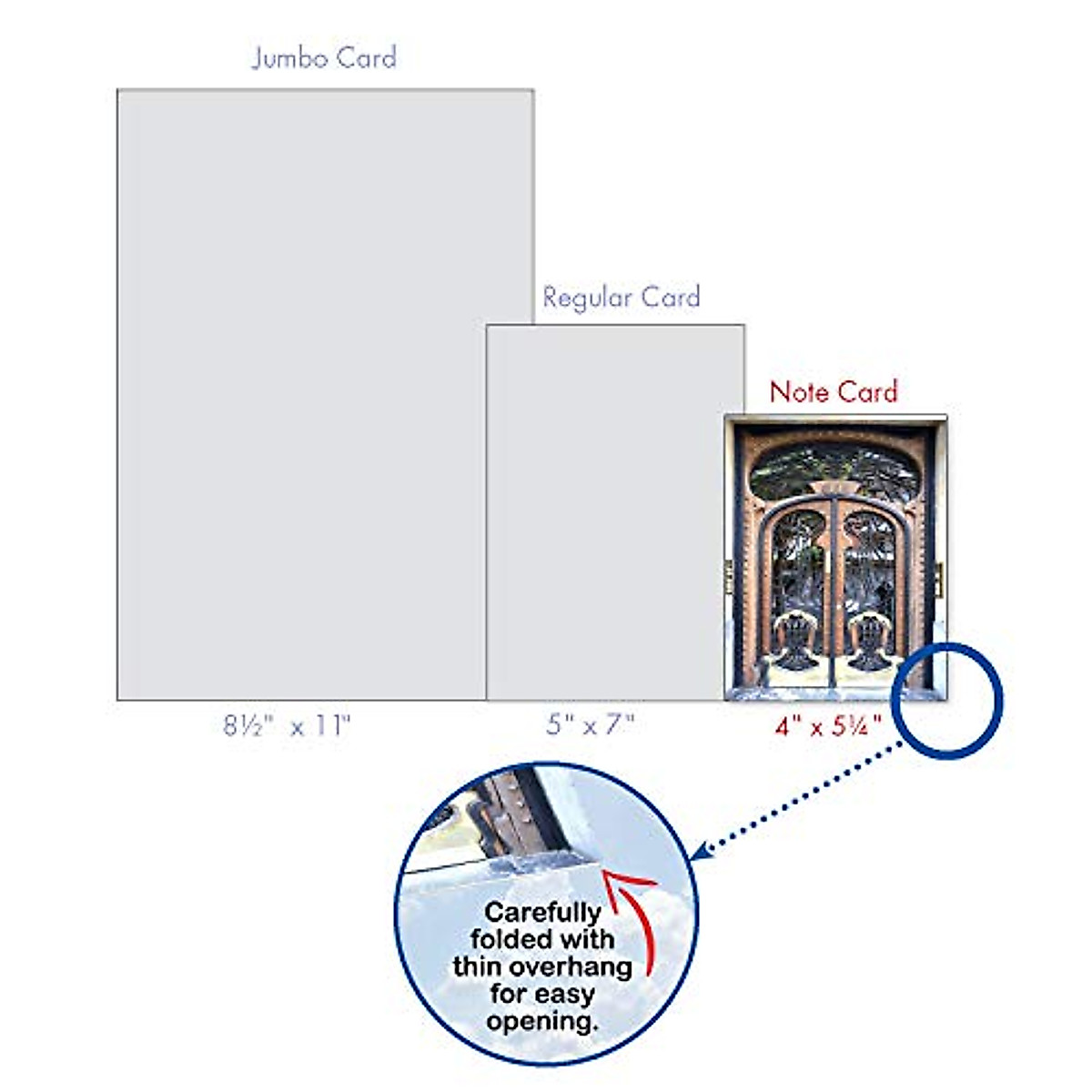 The Best Card Company - 10 Blank Note Cards Boxed (4 x 5.12 Inch) - Architecture, Assorted All Occasion Cards - Art Nouveau Doors M4624OCB-B1x10
