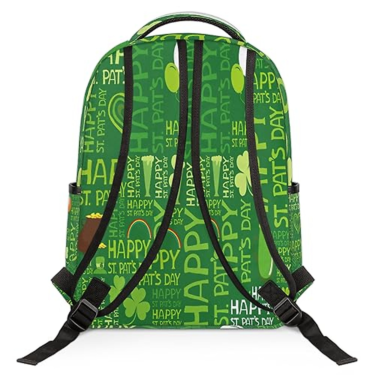 bisibuy St. Patrick's Day Shamrocks Clovers Travel Laptop Backpack, 16.1 Inches Computer Backpack, Durable Water-Repellent Travel Backpack for Business College Women Men Gift