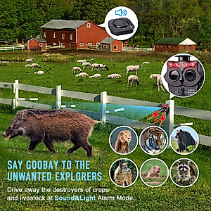 1/2 Mile Long Range Solar Wireless Driveway Alarm System IP65 Weatherproof Outdoor Motion Detectors&Sensor 120dB Siren Sound Light Security Alert System Monitor&Protect Outdoor/Indoor Property(1R1S)