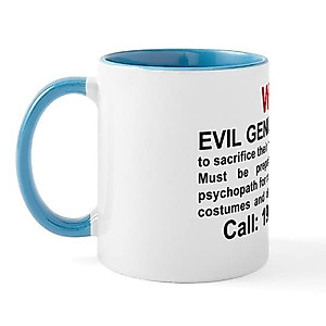 CafePress Evil Genius Seeks Minions Mug Ceramic Coffee Mug, Tea Cup 11 oz