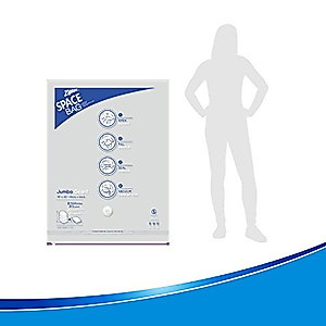 Ziploc Space Bag Clothes Vacuum Sealer Storage Bags for Home and Closet Organization, Jumbo, 2 Bags Total