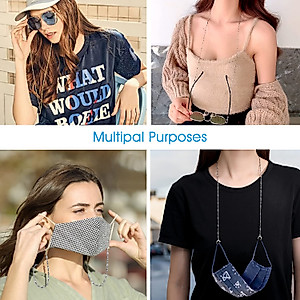 SAM & LORI Eyeglass Chain Women Glasses Strap Holder Necklace Reading Stylish Cord Sunglass Mask Lanyard Around Neck Rose Gold Jewelry Accessory Kawaii Beaded Eyewear Cute String Fashion Pearl Vintage