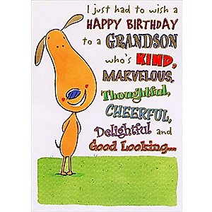 Designer Greetings Standing Dog: Kind, Marvelous, Thoughtful Funny/Humorous Birthday Card for Grandson