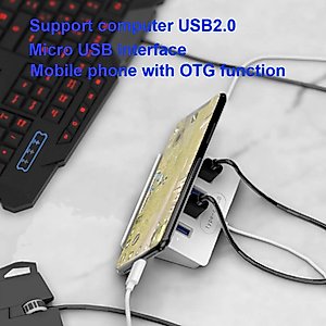 USB Splitter, Docking Station, Stable 480Mbps Practical 4-in-1 Plug and Play for Computer Desktop
