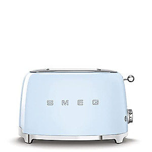 Smeg TSF01PBUS 50's Retro Style Aesthetic 2 Slice Toaster, Pastel Blue