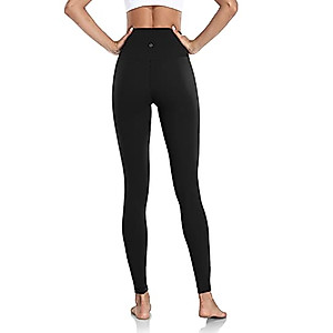 HeyNuts Extra Long High Waisted Leggings for Tall Women, Tummy Control Workout Yoga Pants Compression Leggings 31'' Black M(8/10)