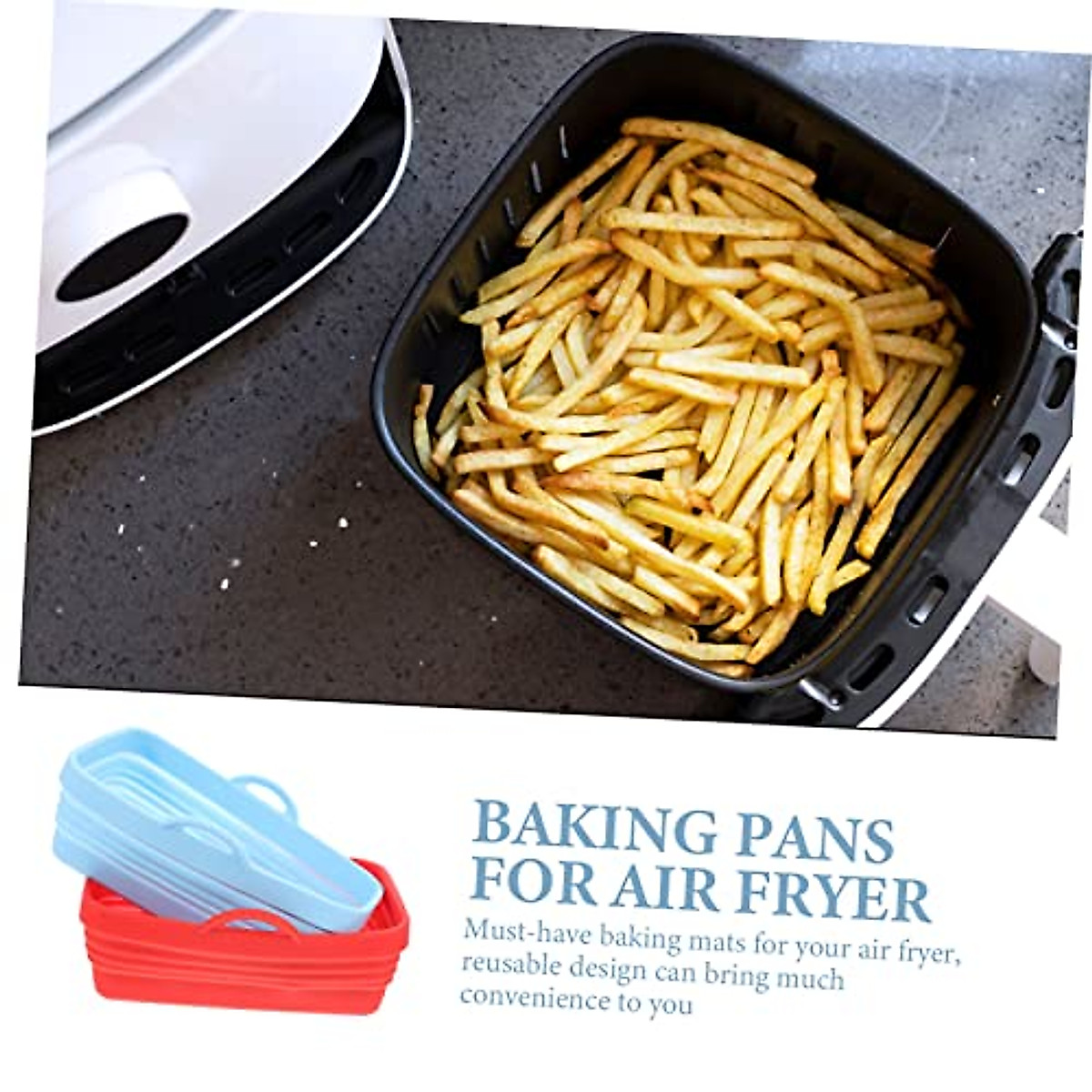 UPKOCH 2pcs Air Fryer Pan Non Stick Baking Pan Silicone Air Fryer Deep Fryer for Home Air Fryer Silicone Rectangular Toaster Oven Pans Silica Gel Silicone Liner for Home Air Fryer Tool