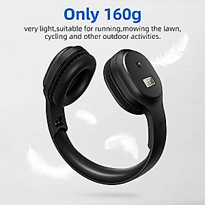 Rechargeable and Portable Personal FM Radio Headphones with Best Reception, Walkman Wireless Headset FM Radio Ear Muffs for Jogging, Mowing, Cycling, Meeting FM Receiver