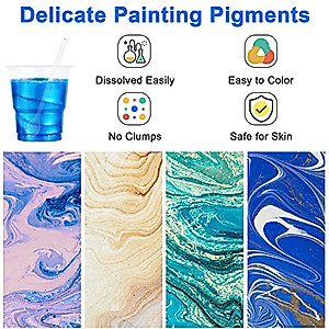 Mica Powder 60 Colors Mica Powder Epoxy Set Resin Pigment Powder Natural Pearlescent Color for Soap Making Epoxy Resin Dye Slime Pigment Nail Polish Cosmetic Pigment Powder Paint Powder Set.