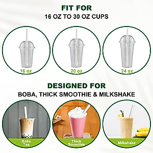 Chunspak 9 Inch Individually Wrapped Disposable White Paper Boba Straws, Bubble Tea Straws 100 Counts, 0.5"/12mm Wide - Pointed End, Extra Thick, Fat - Eco-friendly Biodegradable