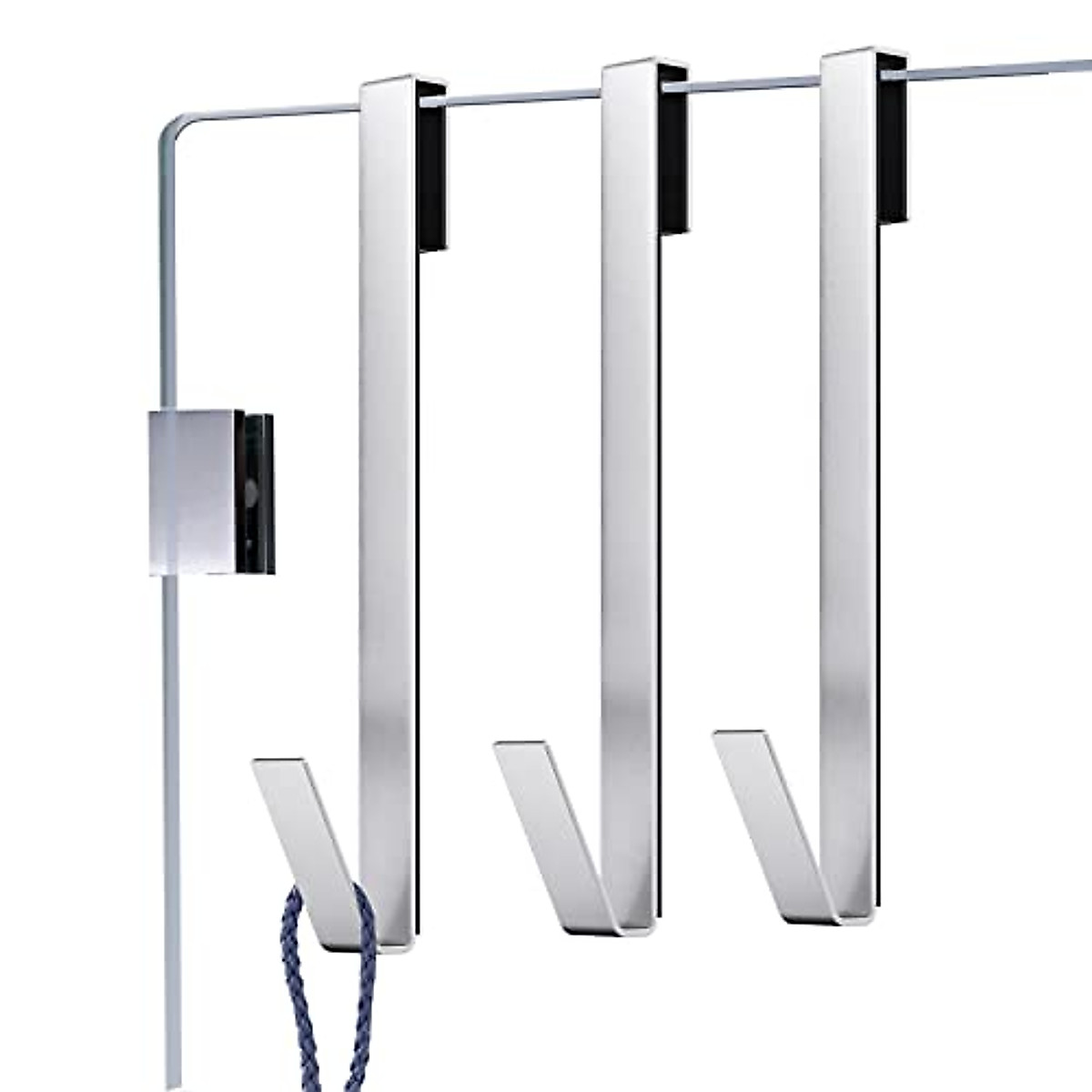 10 IN Shower Door Hooks, Towel Hooks for Bathrooms Extended Shower Hook,Heavy Duty Drilling-Free Shower Towel Hook Suitable for Frameless Glass Shower Door,Over the Door Towel Rack 3 Pack-Silver