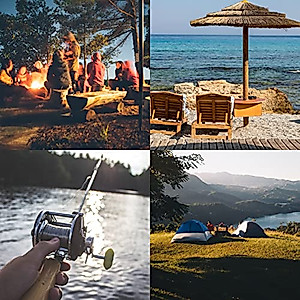 ROCK CLOUD Folding Camping Chair Oversized Padded Moon Round Saucer Chairs Outdoor for Camp Lawn Hiking Fishing Sports, Black