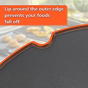 QuliMetal 6558 Grill Parts Cast Iron Cooking Griddle for Weber Q1000 Q1200 Q1400 Q100 Q120 Q140, Q100/1000 Series Gas Grills Accessories, 12.6 x 8.6 Inches