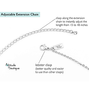 Altitude Boutique Minimalist Bar Necklace Simple Horizontal Bar Necklace for Women (Silver)