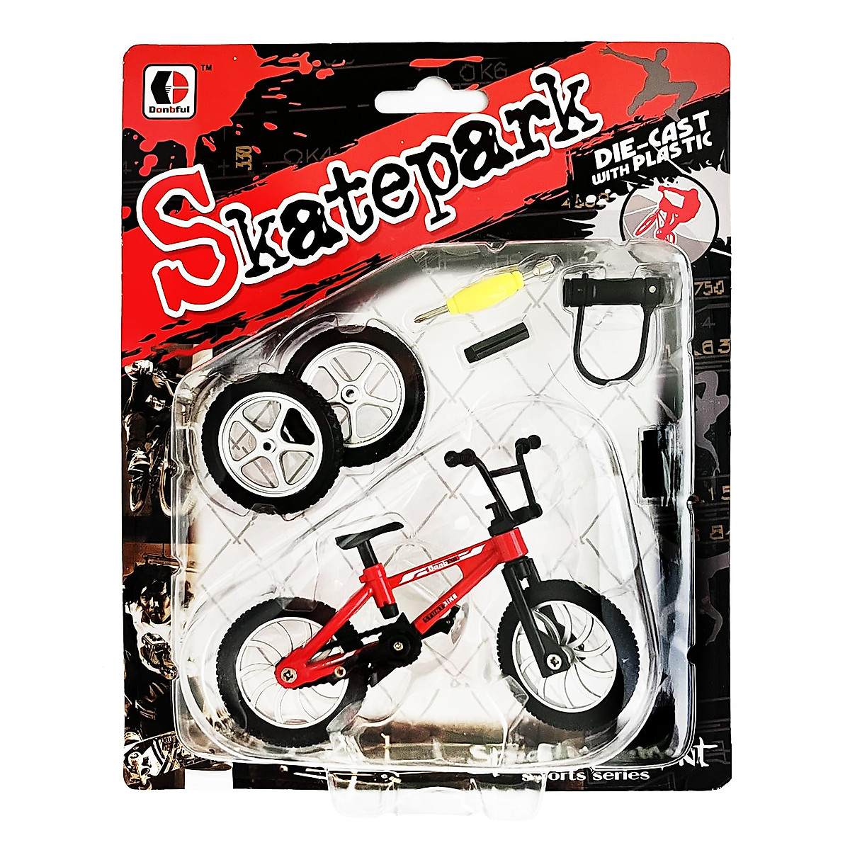 Metal Finger Bike Mountain Bike Toys Functional Kids Finger Bicycle Mini Finger BMX Set Gift for Kid (Red)