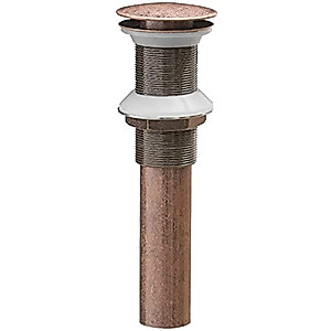 Homevacious 1 5/8" Bathroom Faucet Vessel Vanity Sink Pop Up Drain Assembly Stopper Without Overflow Copper Lead-Free Push & Seal