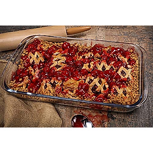 Bovado USA 9" x 13" Inch Glass Oven Baking Dish | High-Grade Borosilicate Glass | 3 Qt Capacity | Nonstick, Dishwasher Safe, Freezer-to-Oven Casserole Pan | No Lid